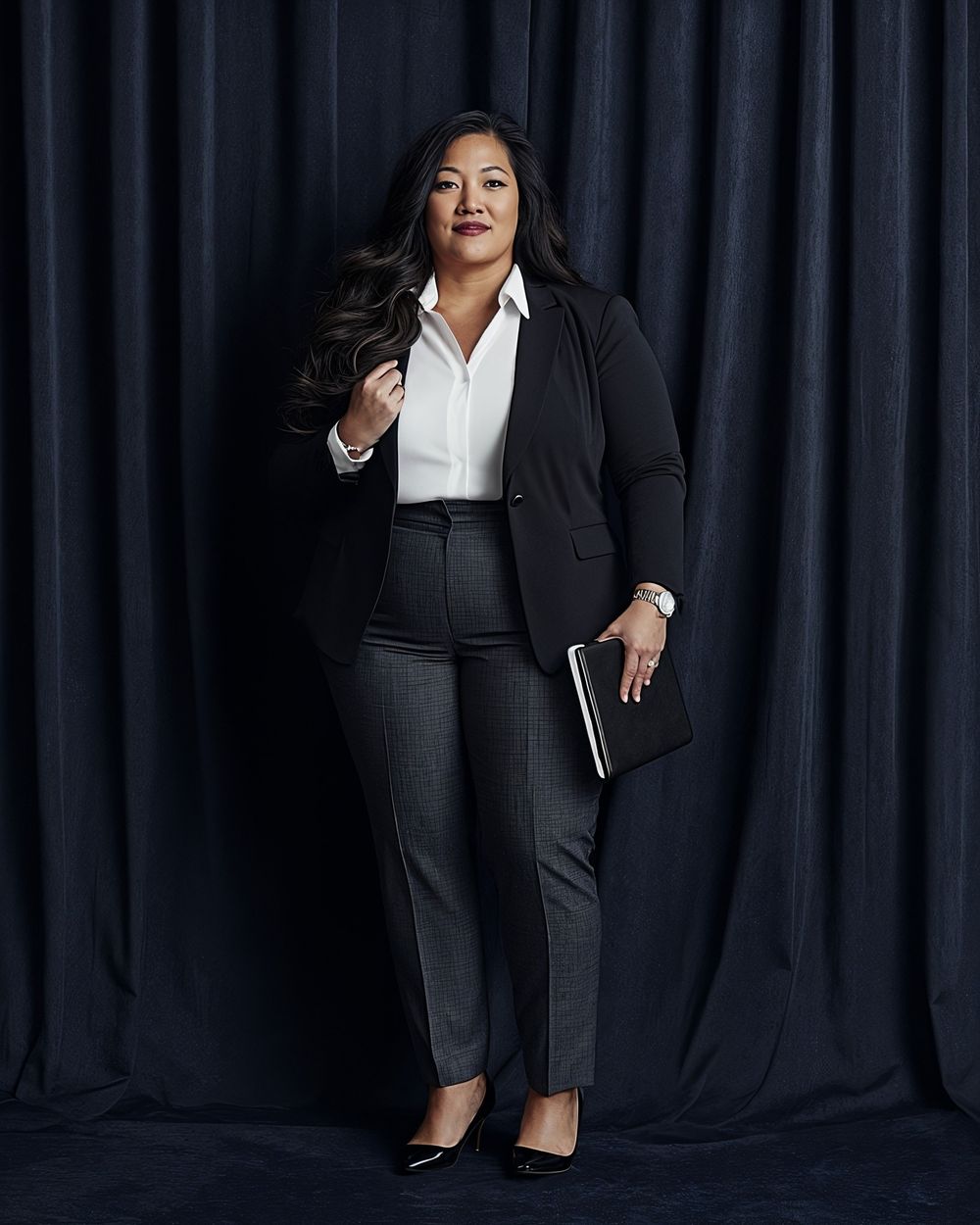 Blazer de 1 botón elástica color negro edición limitada | Sumissura