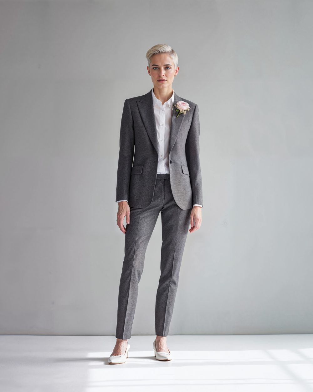 Black Tailored Suit with White Dress Shirt and Sneakers | Sumissura