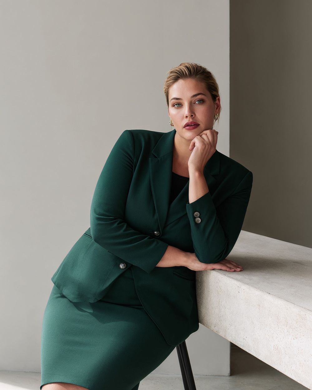 Traje de Negocios Marfil con Top Crema | Sumissura