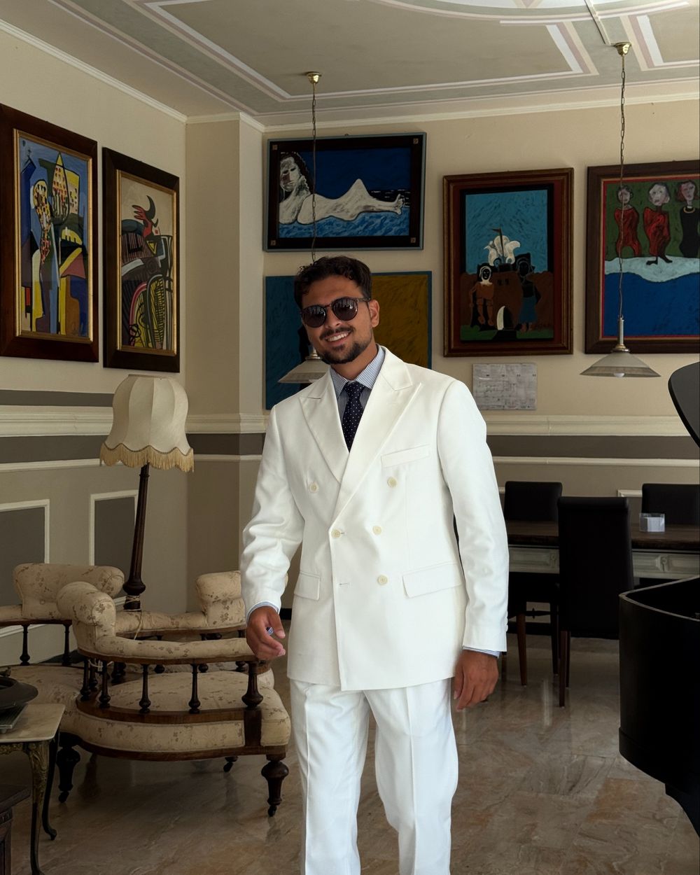 Sage Green Suit with White Shirt | Hockerty