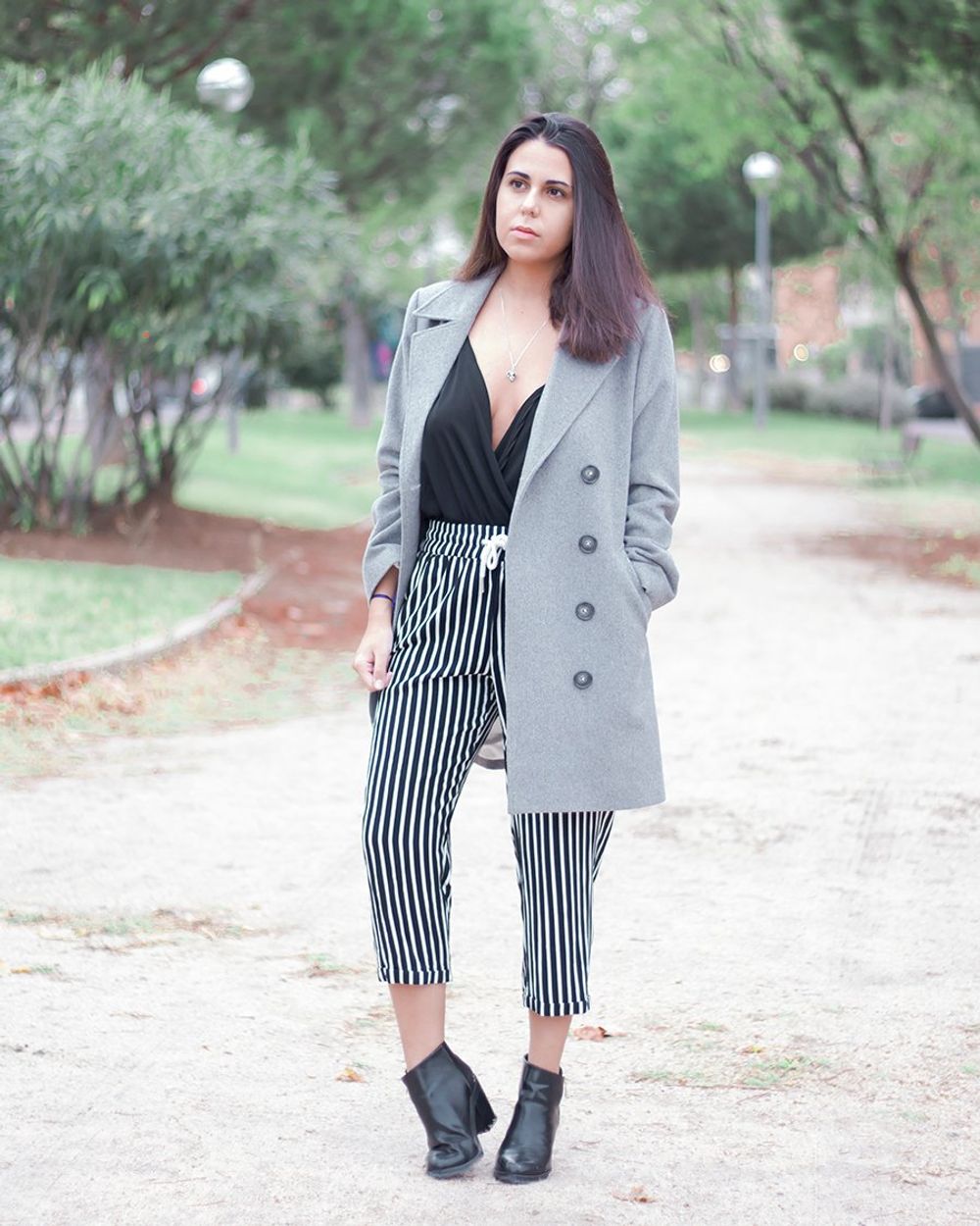 Abrigo cuello alto gris claro | Sumissura