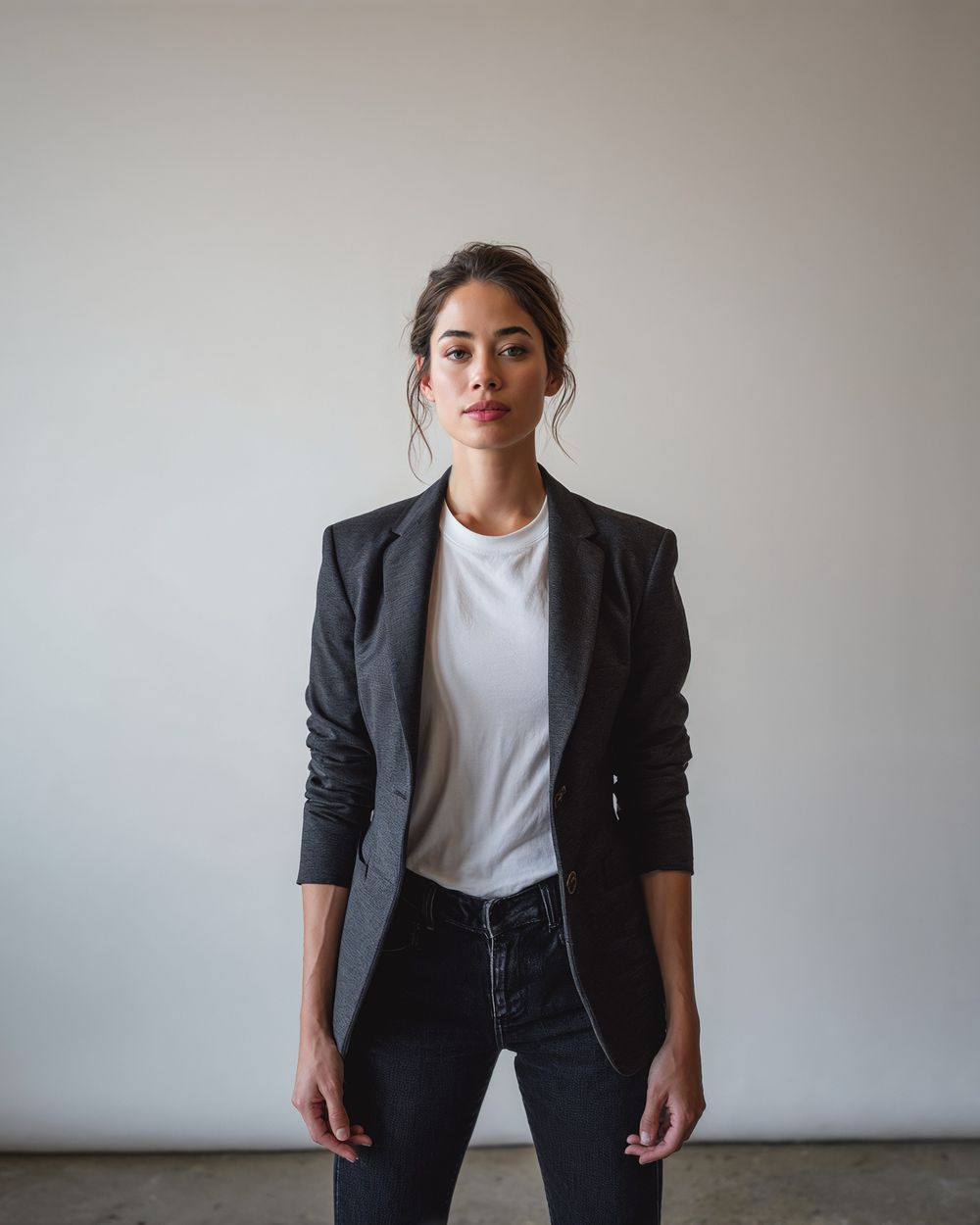 Forest Green Velvet Blazer with White Shirt and Dark Jeans | Sumissura