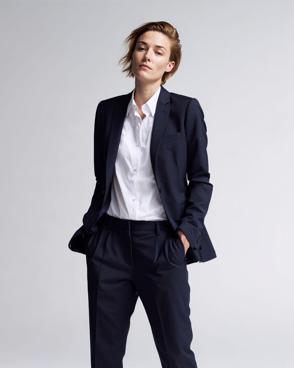 All-Black Tailored Suit with White Shirt | Sumissura
