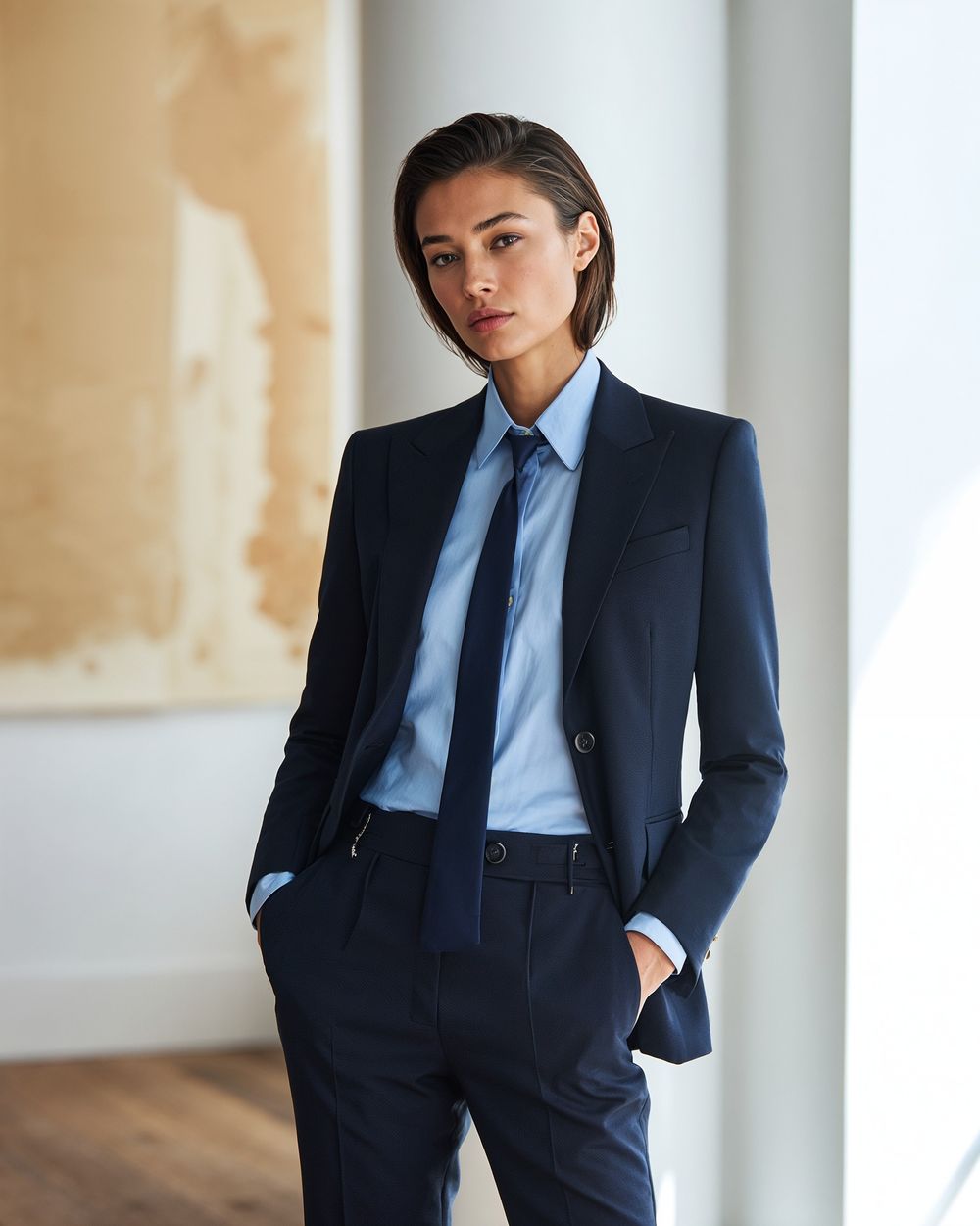 Midnight Navy Suit with White Shirt and Tie | Sumissura