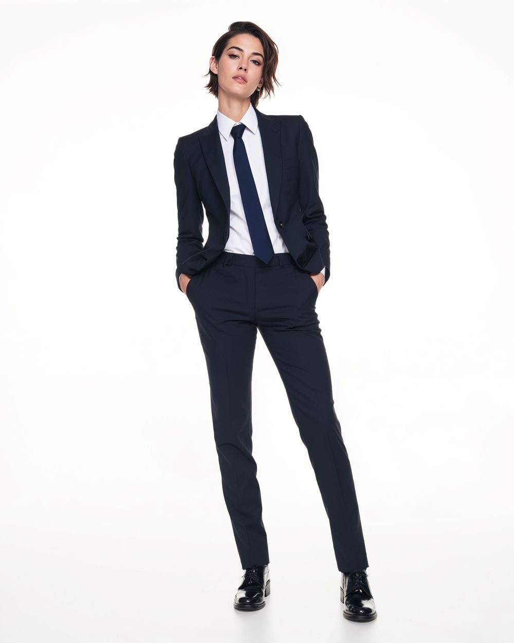 Midnight Navy Suit with White Shirt and Tie | Sumissura