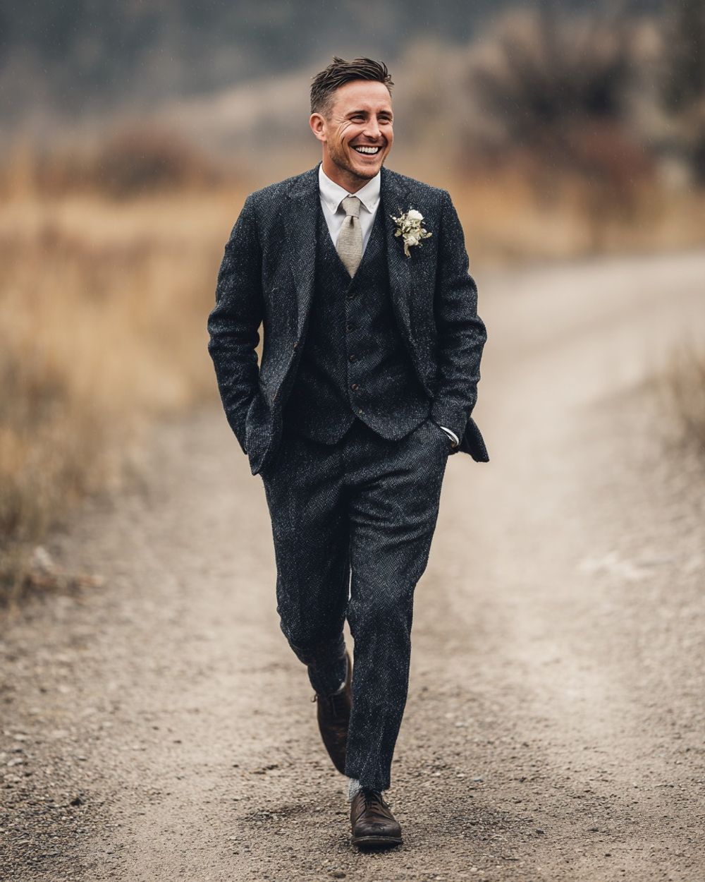 Sand Beige Suit with Matching Waistcoat | Hockerty