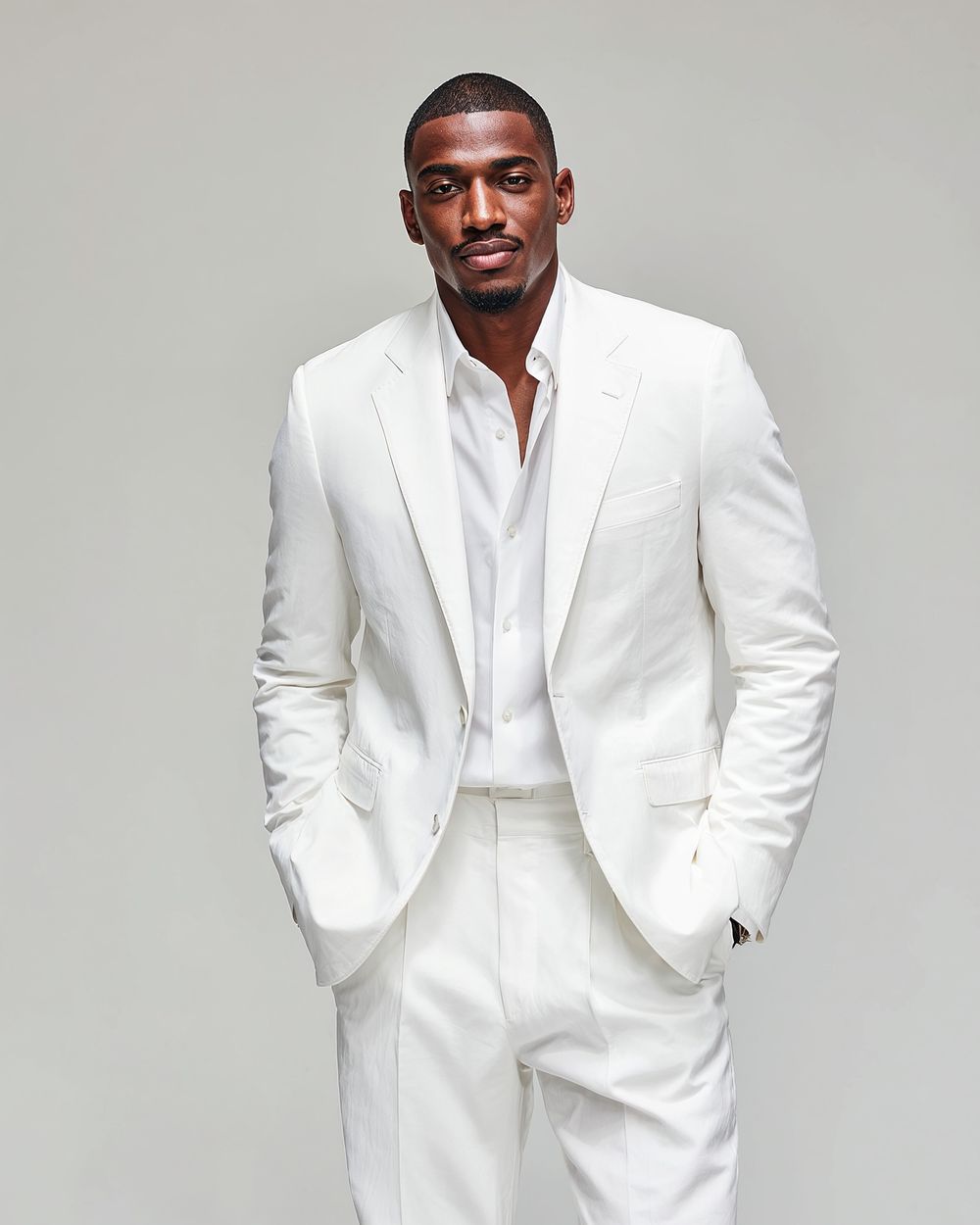 Burgundy Tailored Suit with White T-Shirt | Hockerty