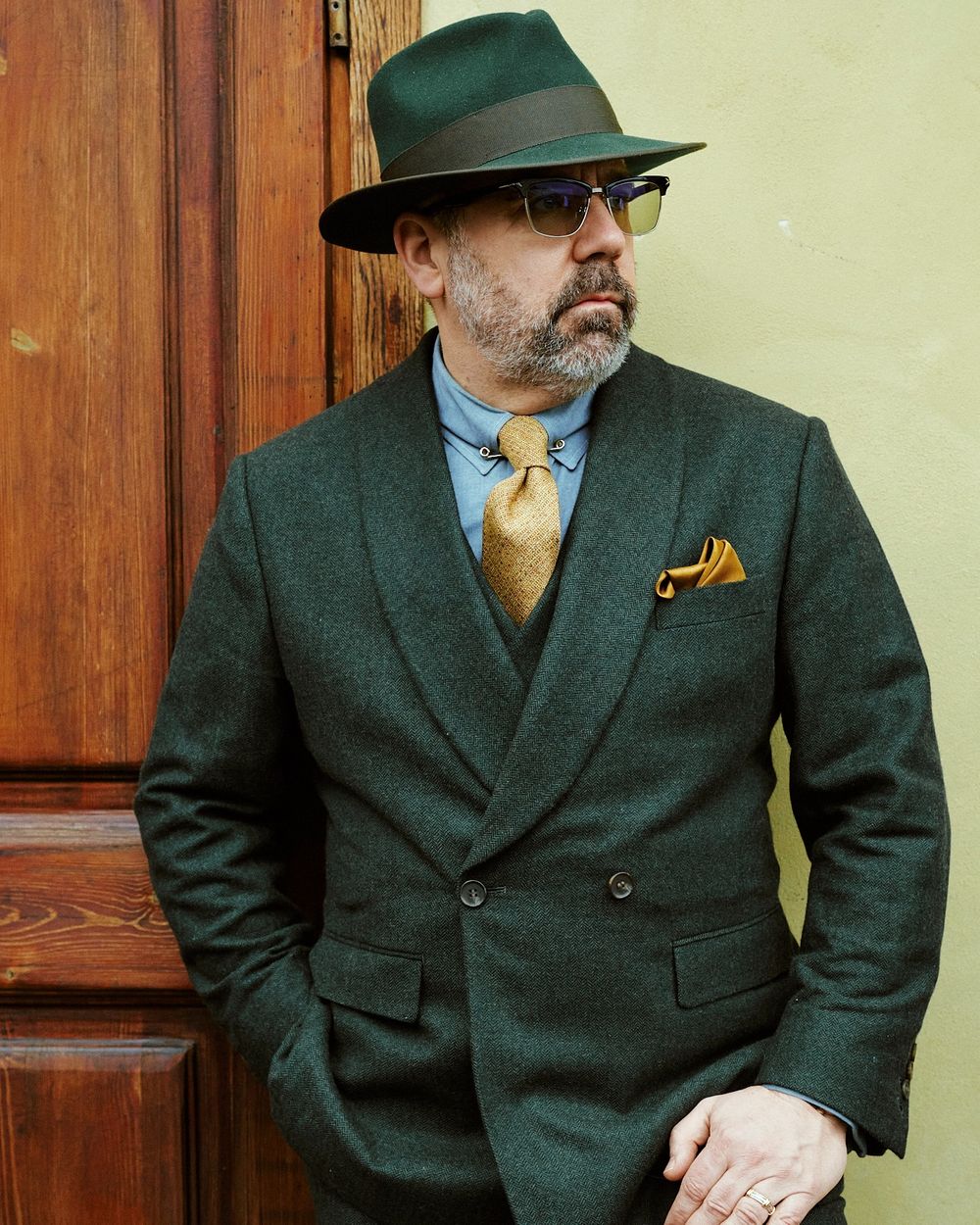 Traje Cruzado Azul Claro a Rayas con Camiseta Blanca | Hockerty