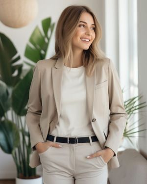 Women's Cream Blazers l Sumissura - Sumissura